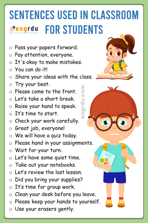 100+ Basic Classroom Sentences for Students in English