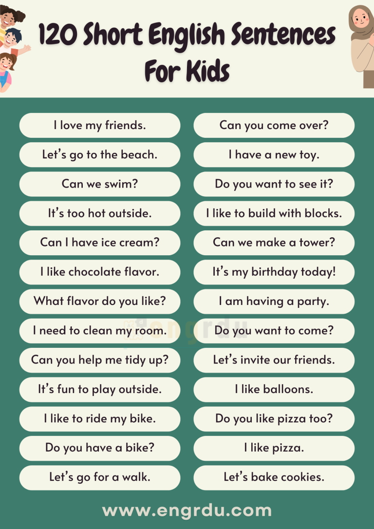 120 Useful English Sentences for Kids for Daily Use | PDF