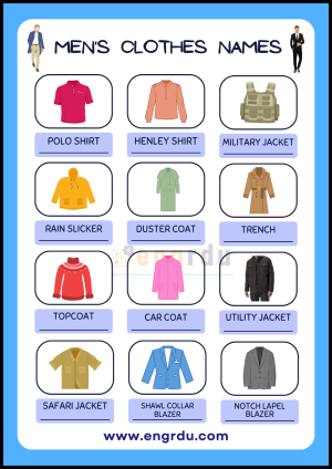 90+ Men's Clothes Names with Pictures | Clothes Names List