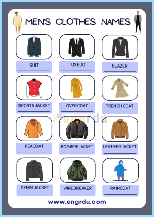 90+ Men's Clothes Names with Pictures | Clothes Names List