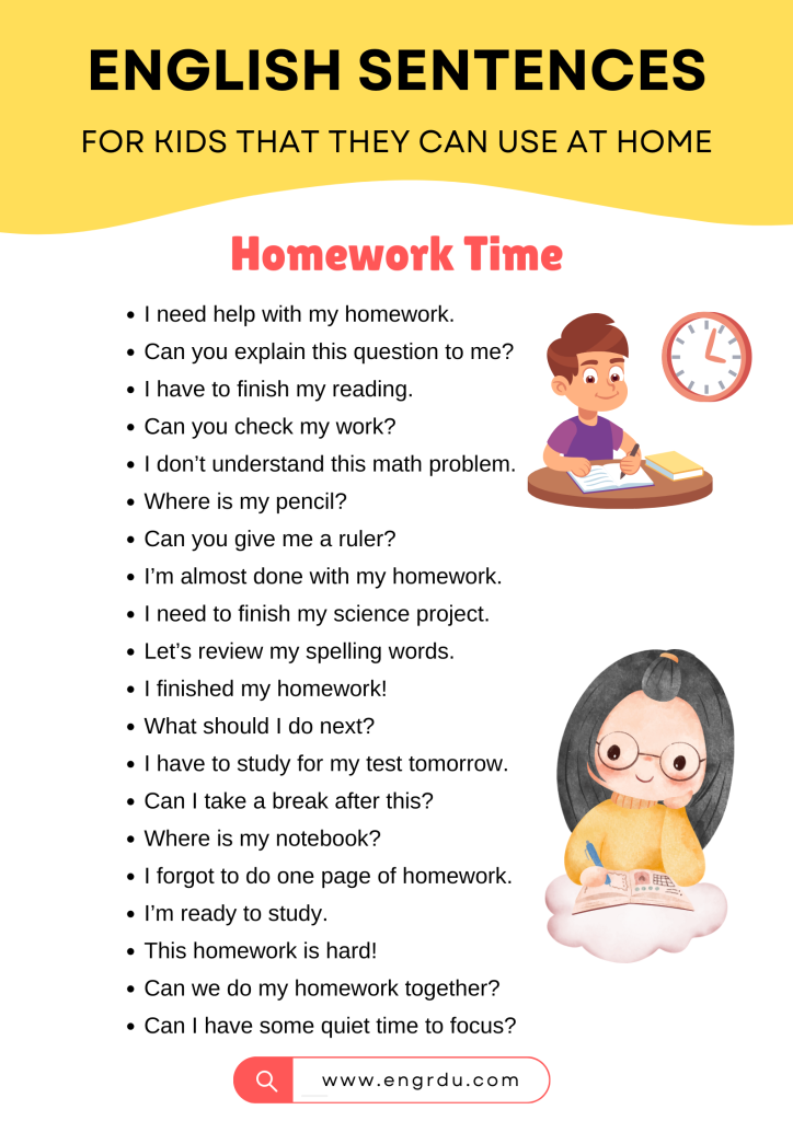English Sentences For Kids That They Can Use At Home - Engrdu