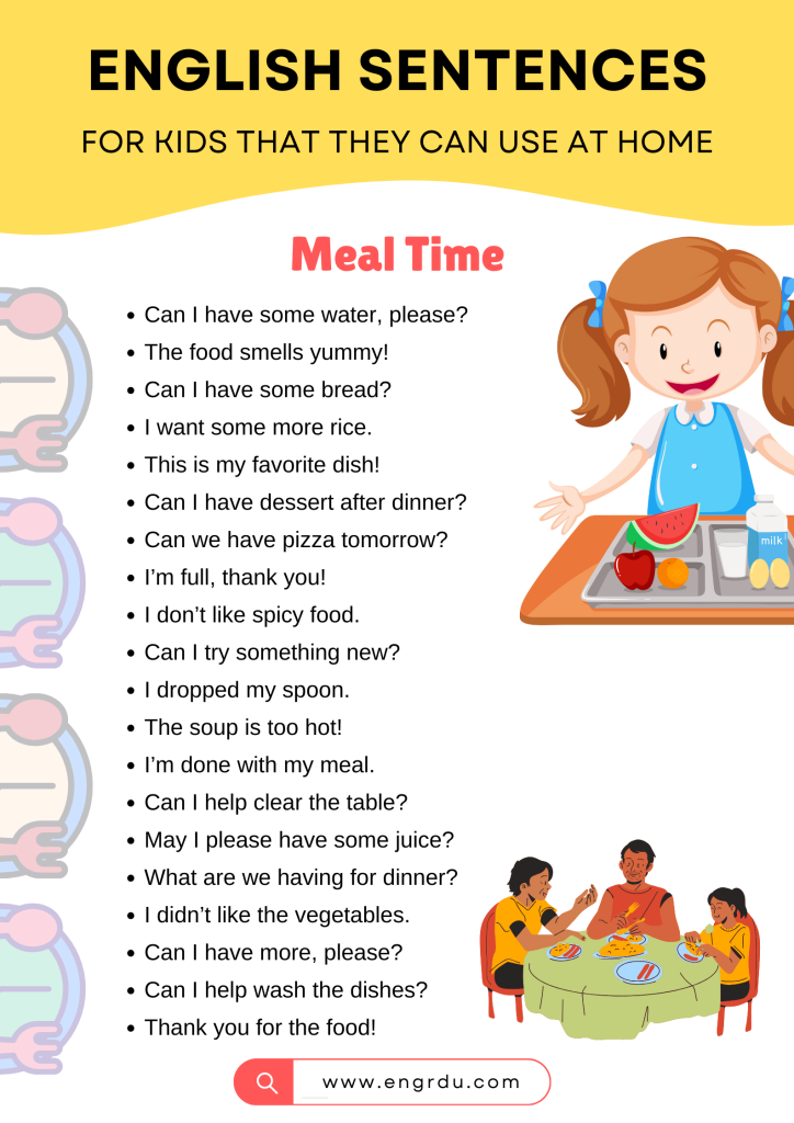 English Sentences For Kids That They Can Use At Home - Engrdu