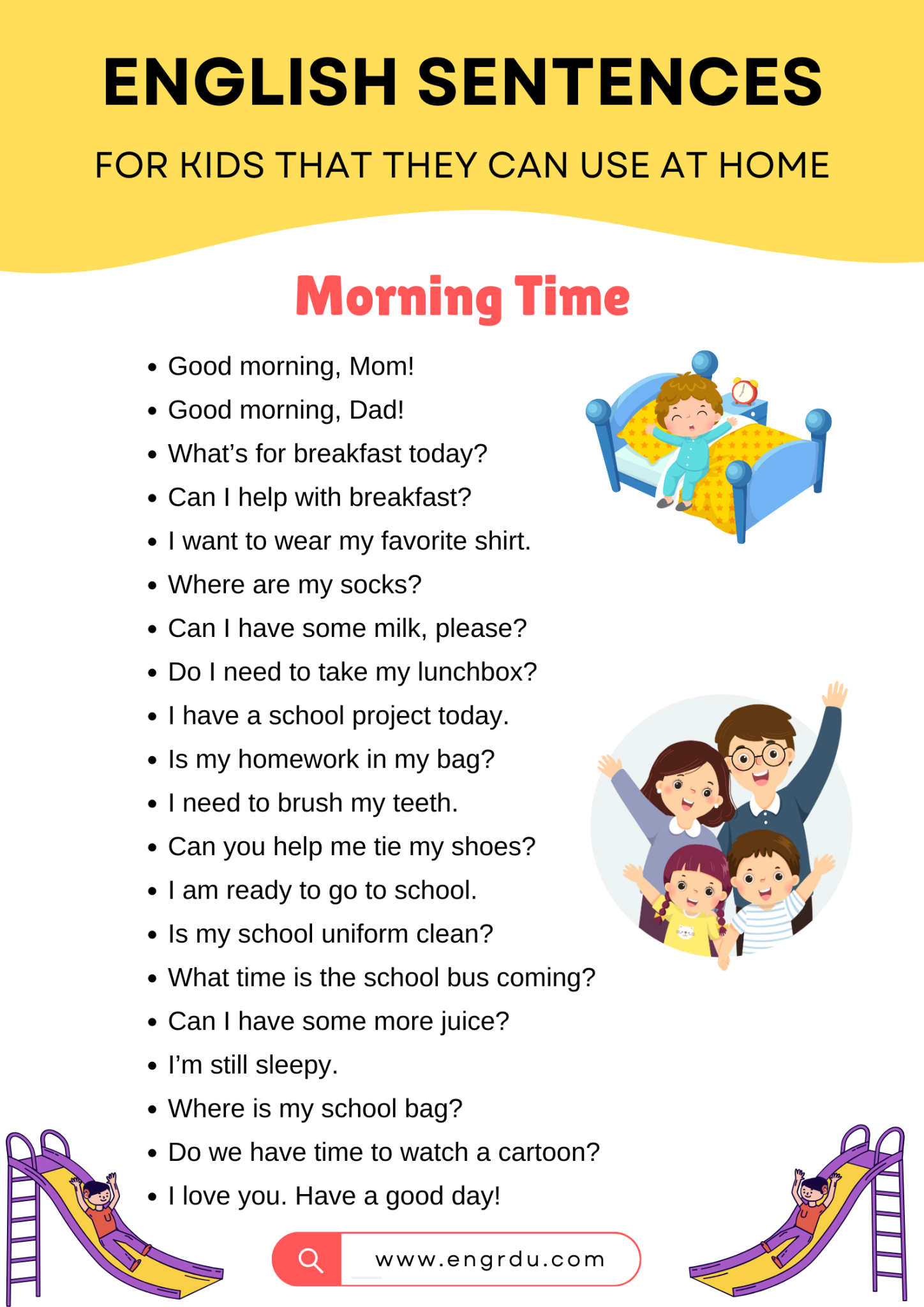 English Sentences For Kids That They Can Use At Home - Engrdu
