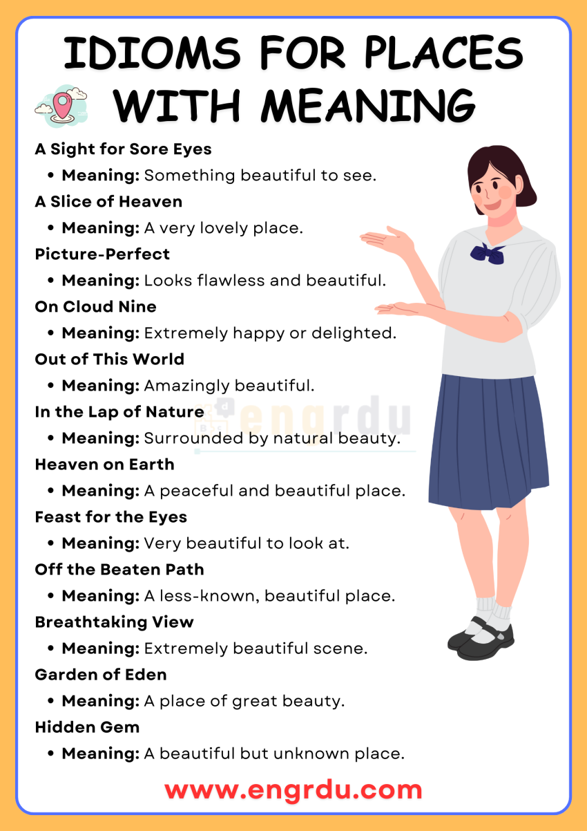 30 English Idioms for Beautiful Places with Sentences