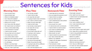 English Sentences For Kids That They Can Use At Home - Engrdu
