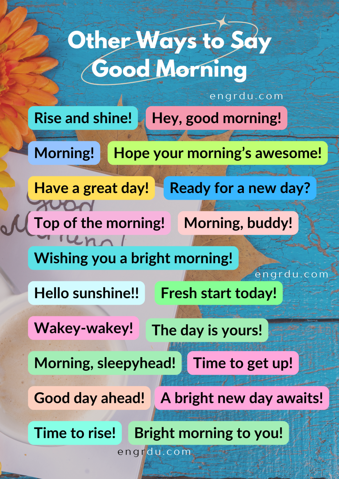 30 Easy and Short Ways to Say Good Morning - Engrdu