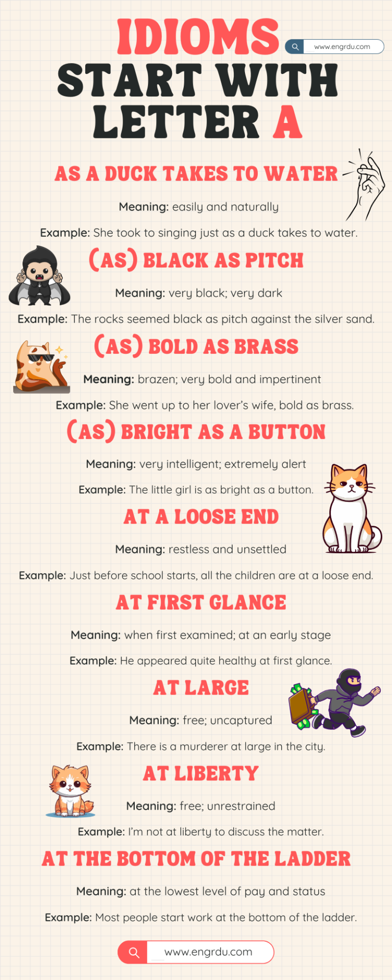 60 Idioms Start with English Letter A - Engrdu