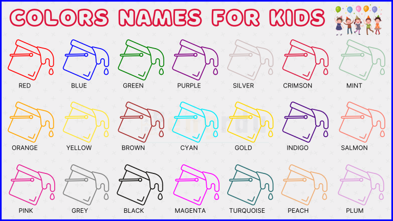 Basic Colors Names in English for Kids with Pictures - Engrdu