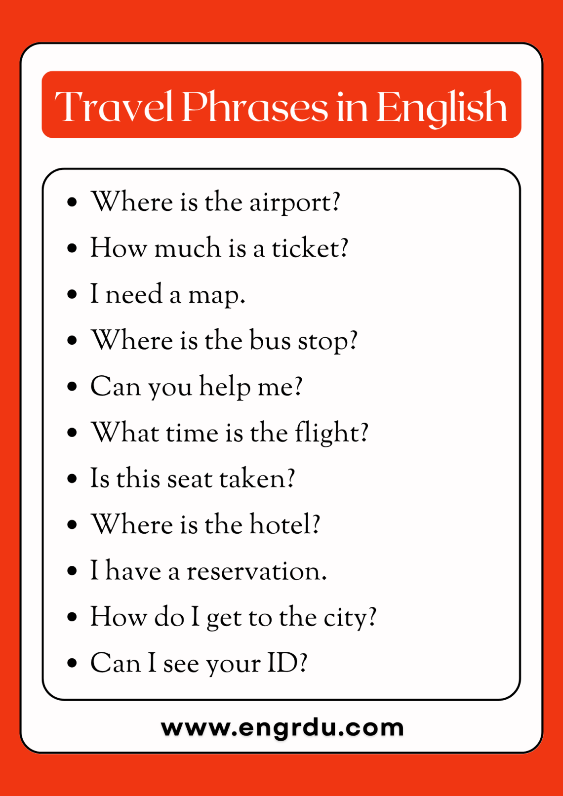 40 Travel Vocabulary Words with Meanings and Phrases - Engrdu