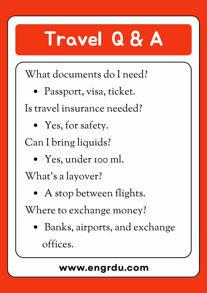 40 Travel Vocabulary Words with Meanings and Phrases - Engrdu