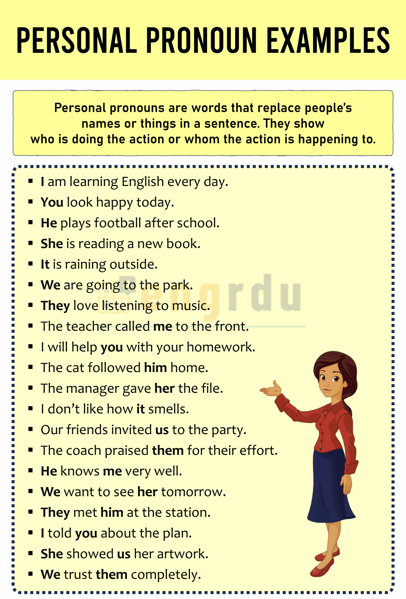20 Examples of Personal Pronouns in a Sentence - Engrdu