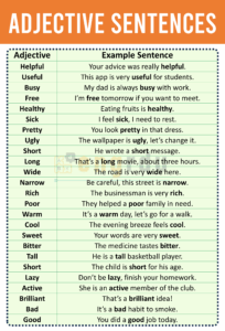 100+ Adjective Examples in Sentences in English - Engrdu