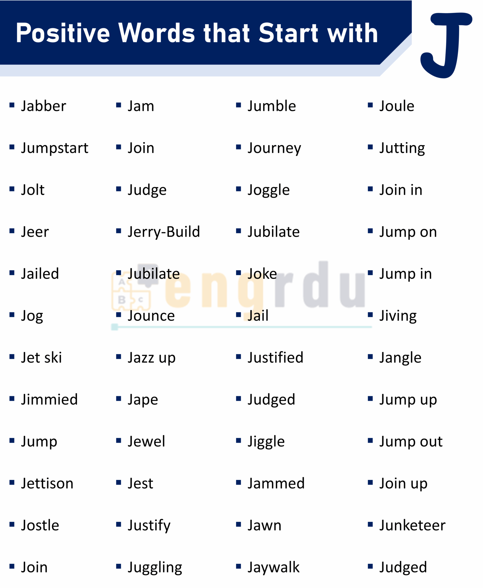 1000+ A to Z Positive Words in English with PDF - Engrdu