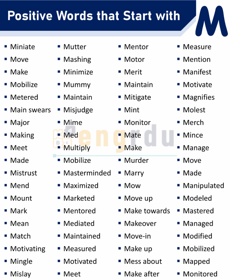 1000+ A to Z Positive Words in English with PDF - Engrdu