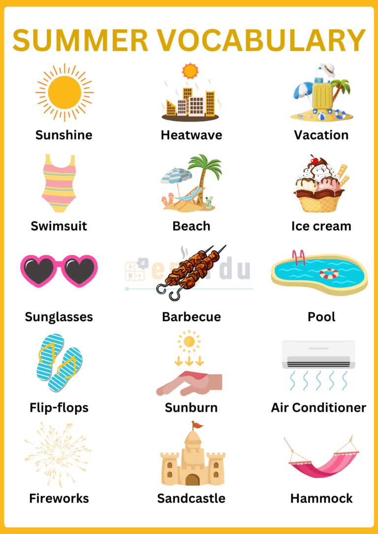 100 Beautiful Seasons Vocabulary Words in English with Pictures - Engrdu