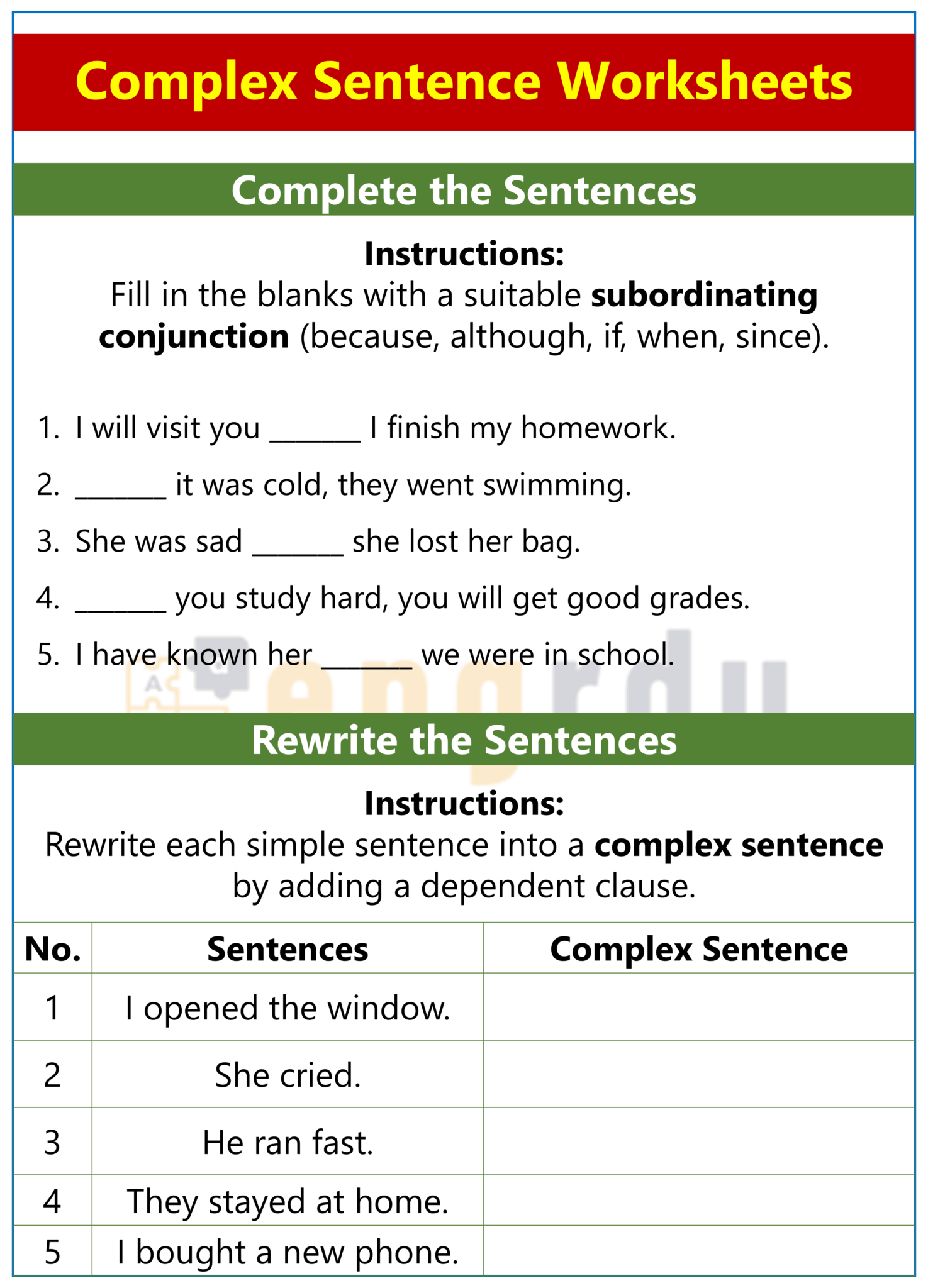 Complex Sentence: Definition, Uses, and Examples - Engrdu