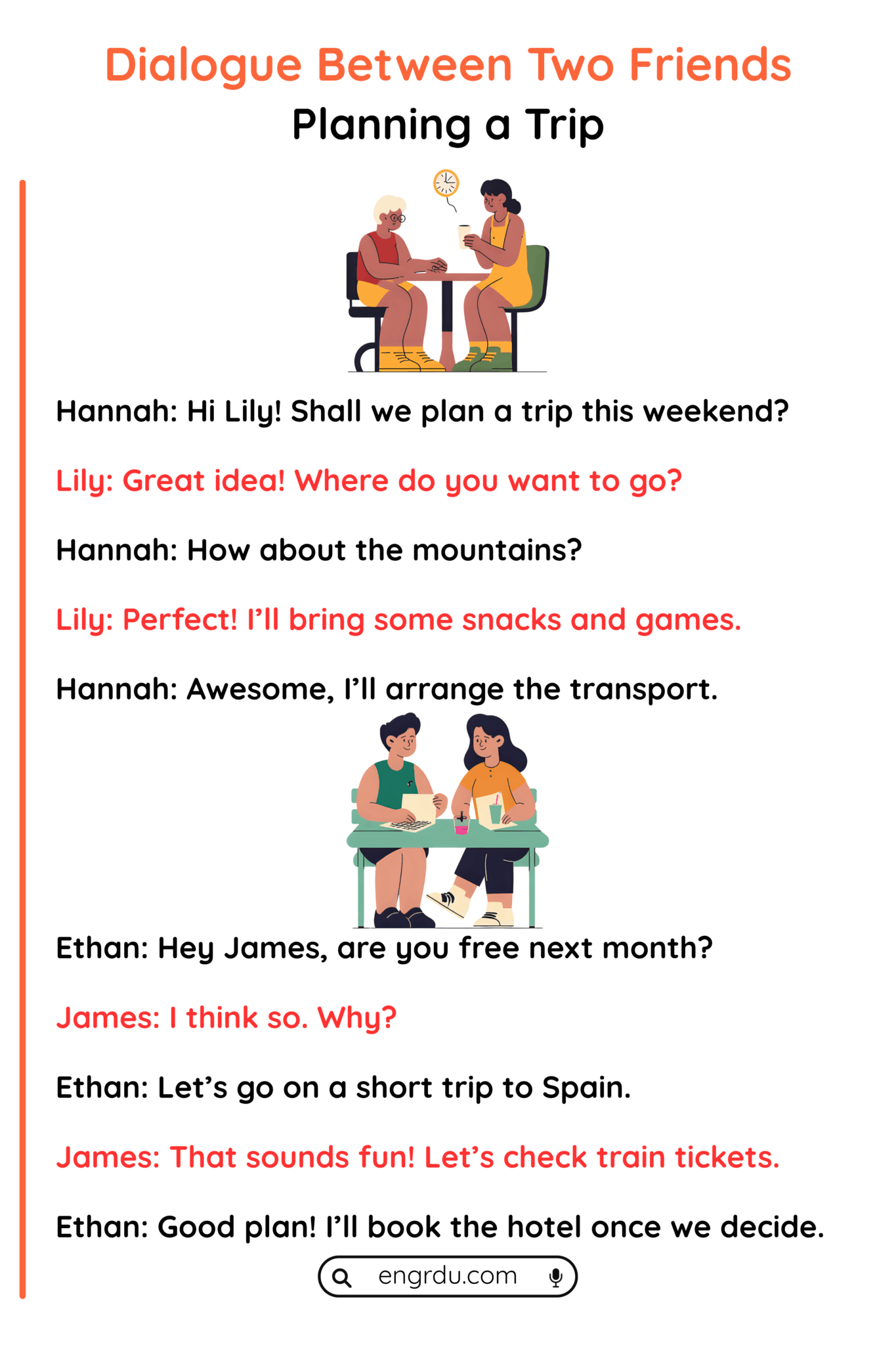 Dialogue Between Two Friends | Conversation Between Friends - Engrdu