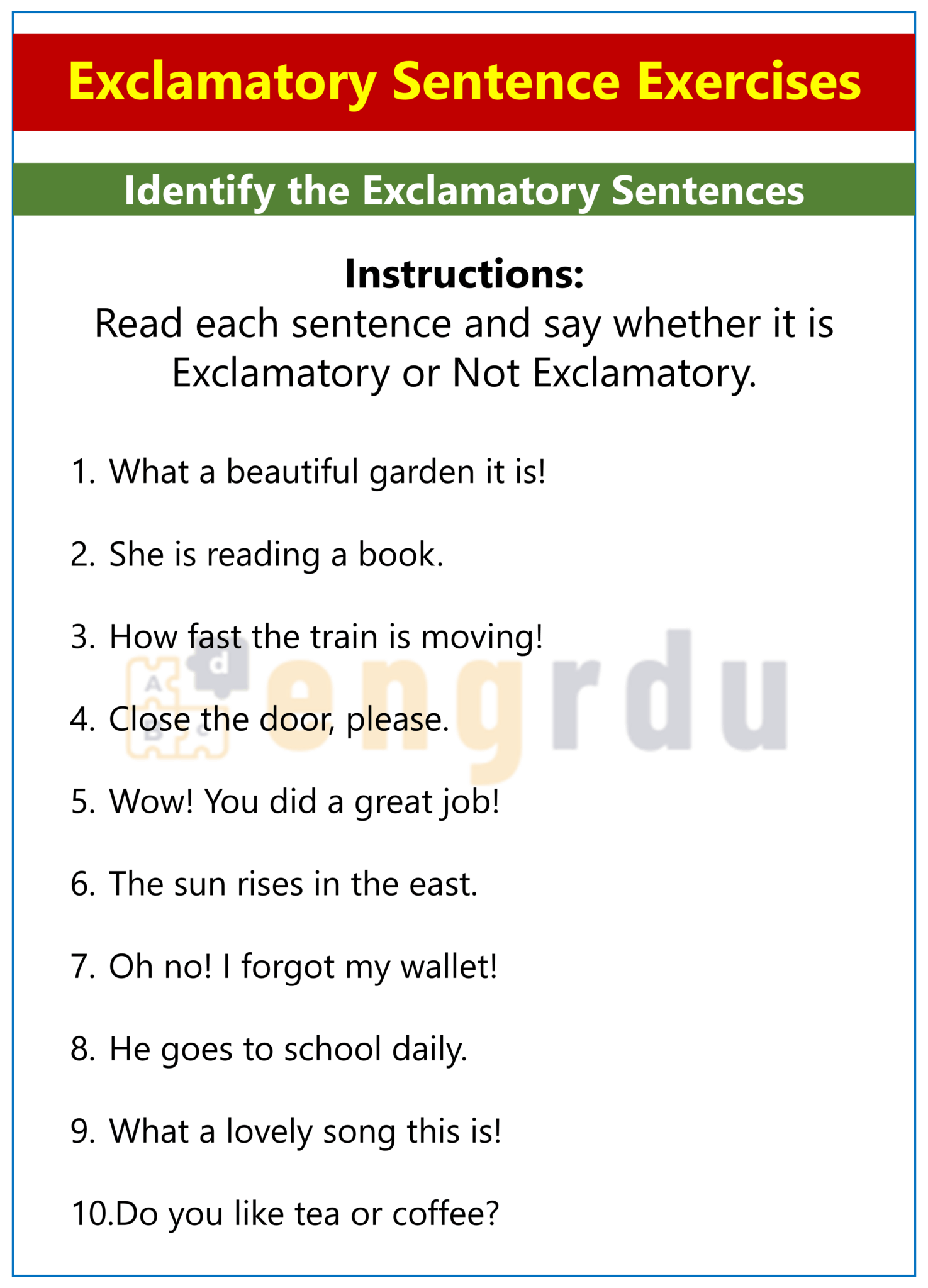 Exclamatory Sentence Definition, Uses, and Examples - Engrdu