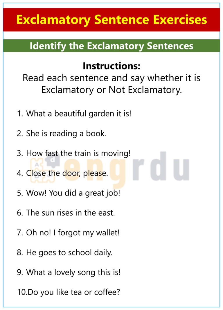 Exclamatory Sentence Definition, Uses, and Examples - Engrdu