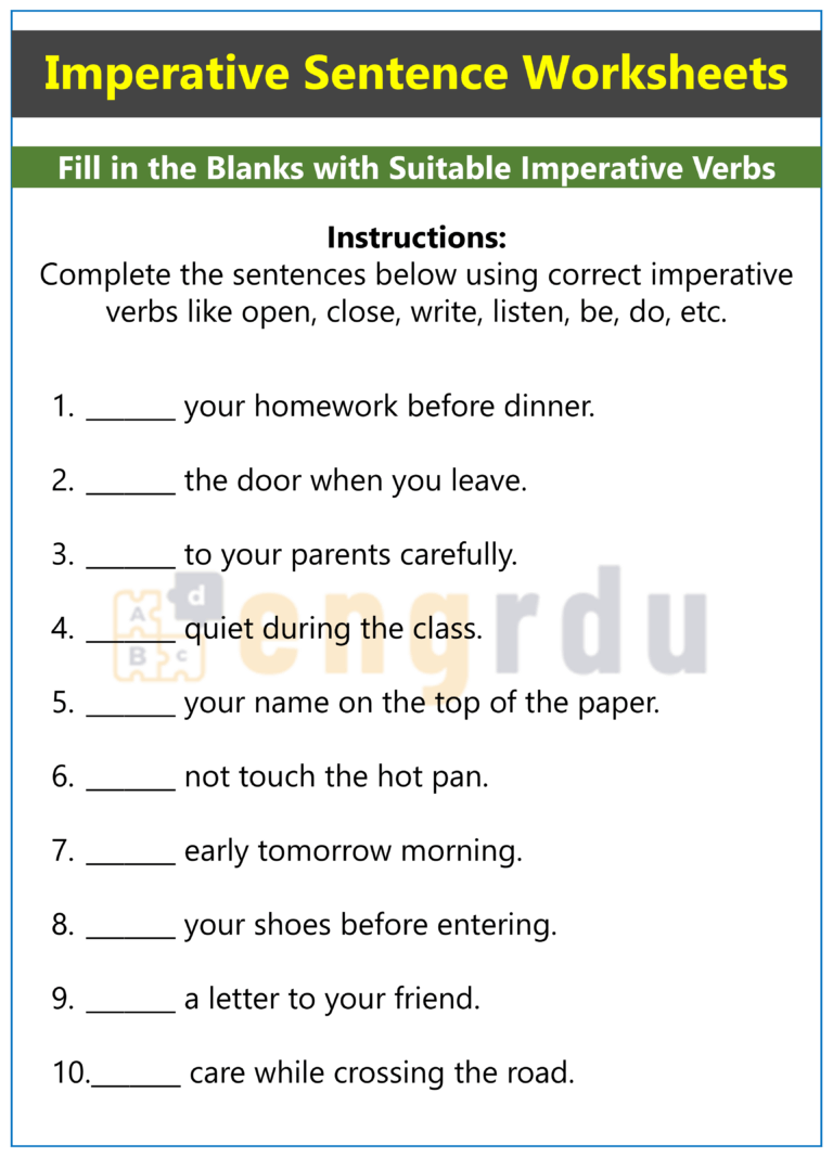 Imperative Sentence Definition, Uses, and Examples - Engrdu