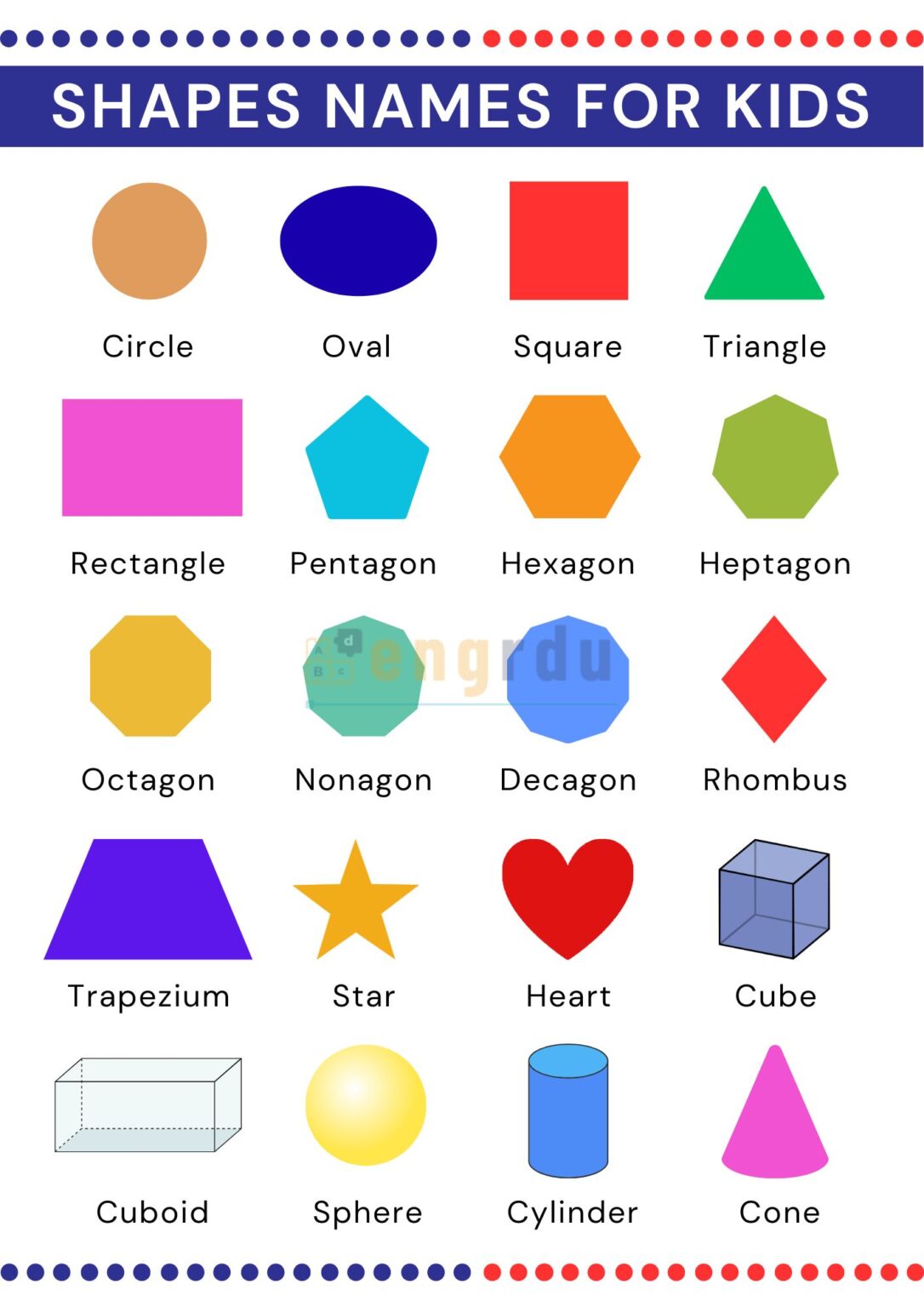 30+ Shapes Names for Kids in English with Pictures - Engrdu
