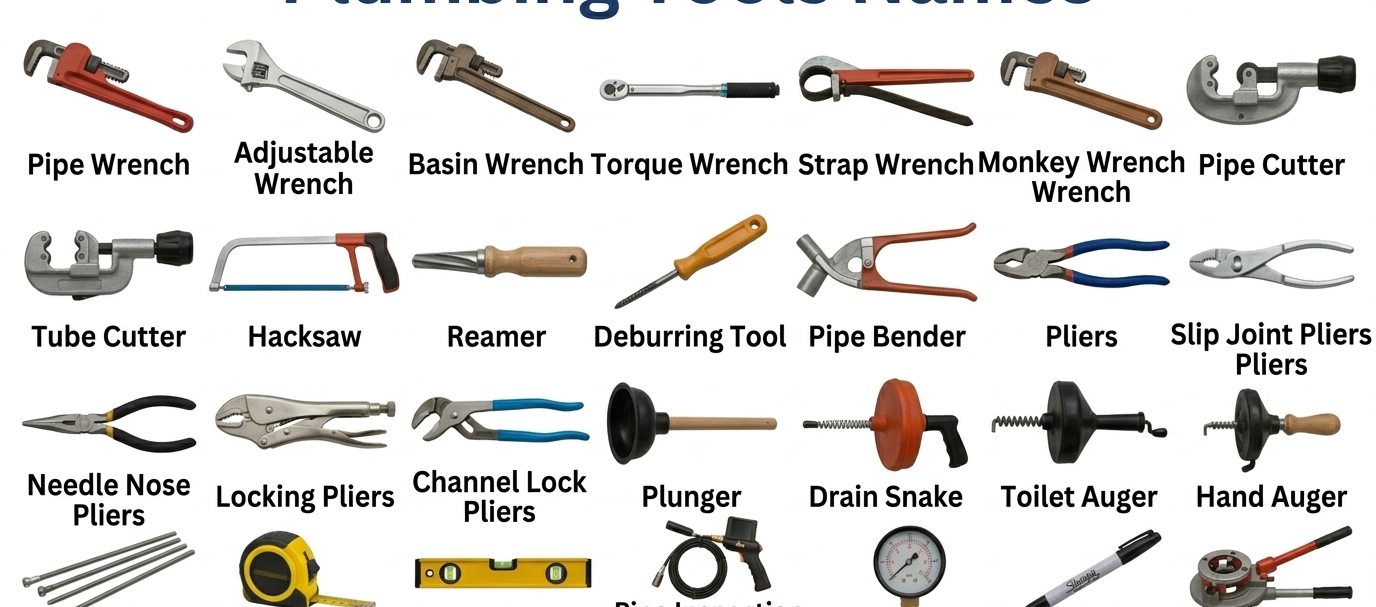 42 Plumbing Tools Names and Uses in English with Pictures - Engrdu